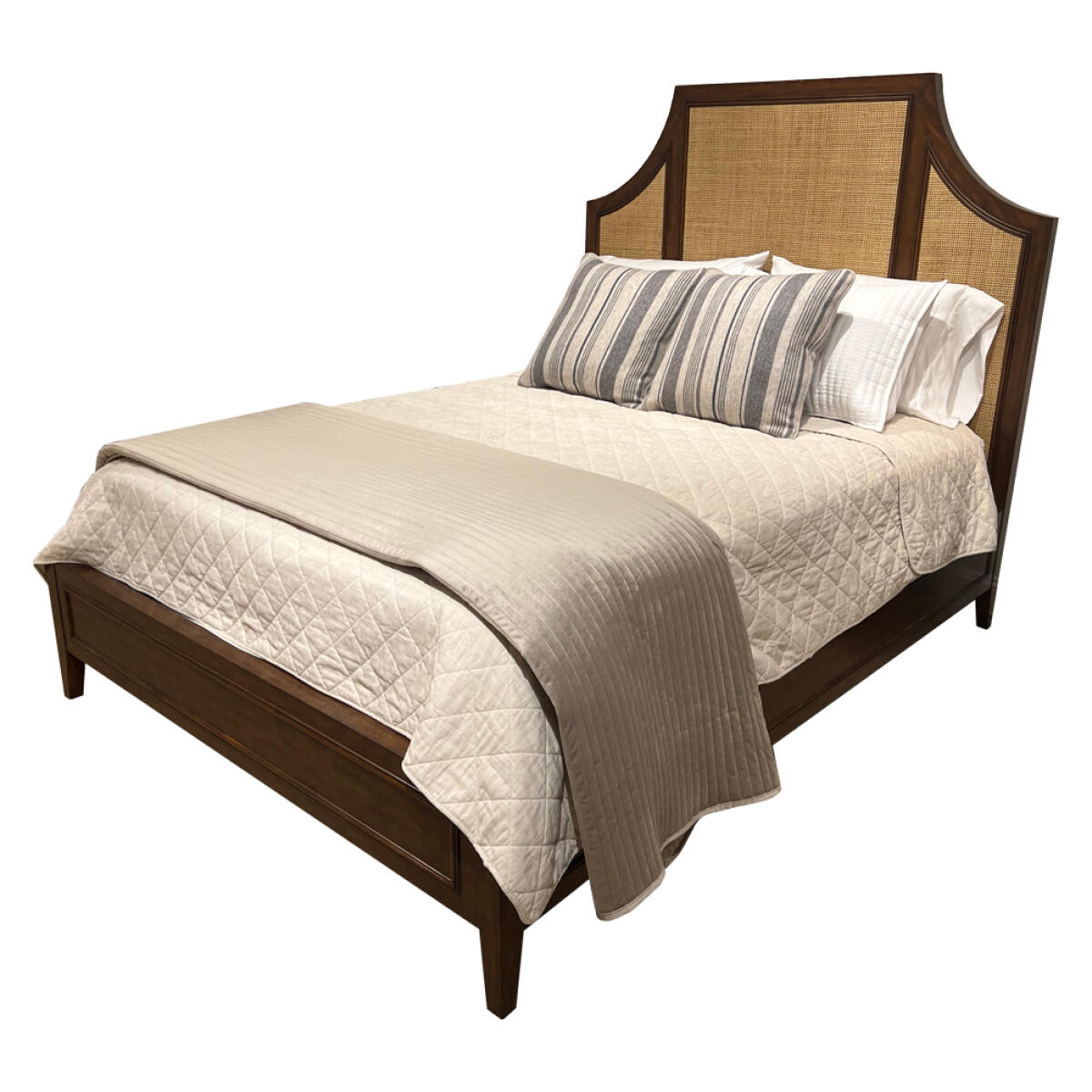 Cane Queen Bed With Bead Trim Panels – Marty Rae's - Lexington SC ...